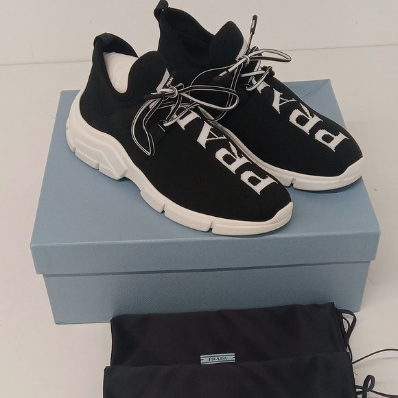 Prada | Shoes | Prada Womens Logo Knit Sock Sneakers Eu37us7 And ...